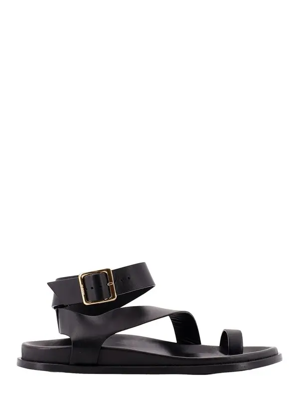 ALOHAS Myles Leather Thong Sandals - Black