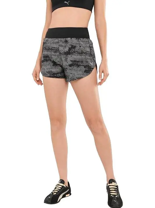 PUMA Dreamrun 3 Brightside All Over Print Shorts - Black