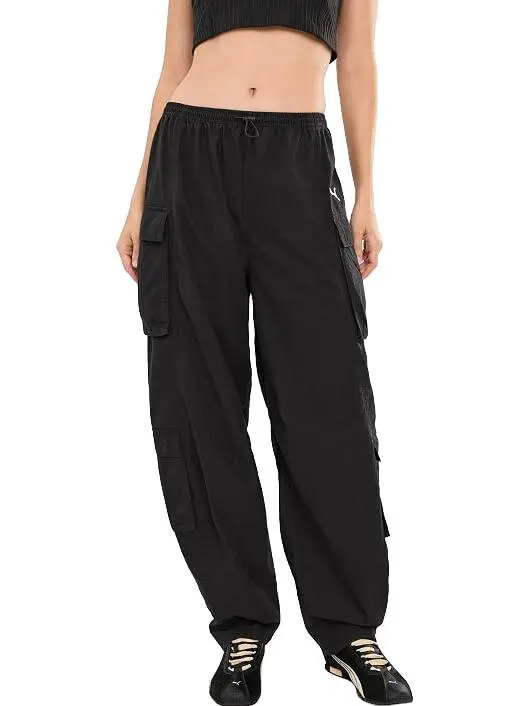 PUMA Essentials Relaxed Barrel Ripstop Cargo Pants - Black