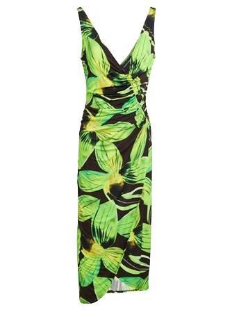 LOUISA BALLOU Midi Dress Size Viscose, Elastane - Black