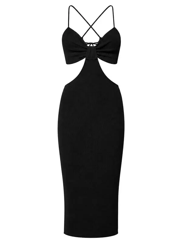 CHIARELLA Sunny Chic Midi Dress With Cut-out Detail - Black