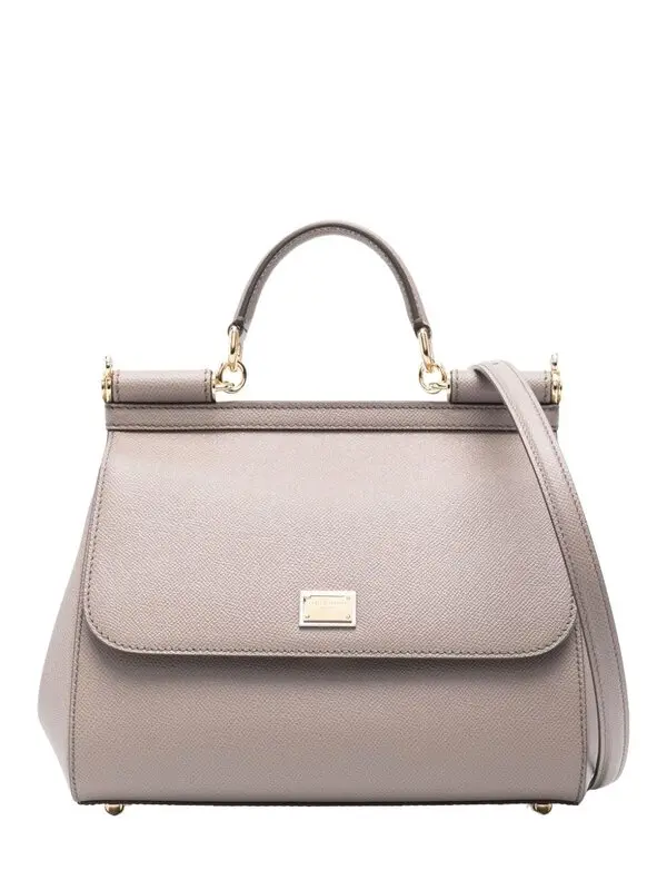 Dolce & Gabbana Sicily Large Leather Handbag - Grey