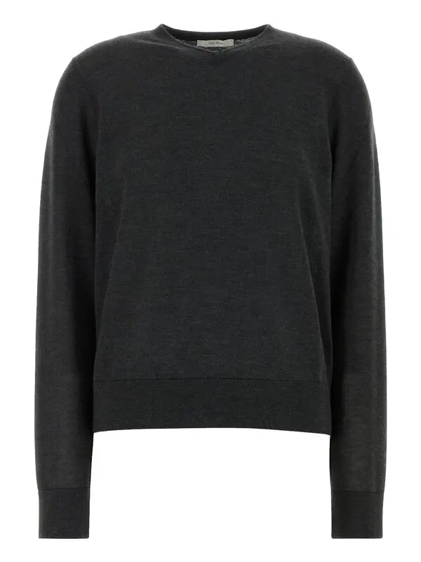 THE ROW Charcoal Cashmere Blend Ondre Sweater - Grey