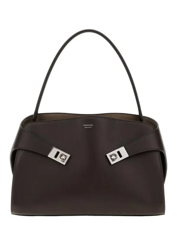 FERRAGAMO Medium Hug Soft Shoulder Bag - Brown