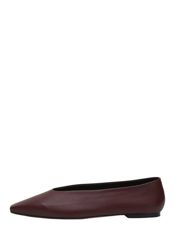AeydĒ Betty Square Toe Ballet Flats - Port
