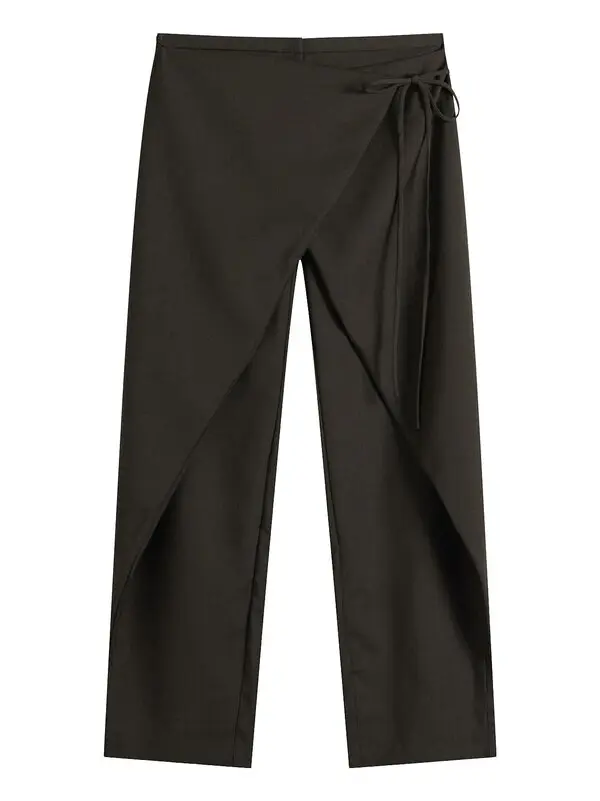 ST. AGNI Wrap Rouleau Pants - Umber