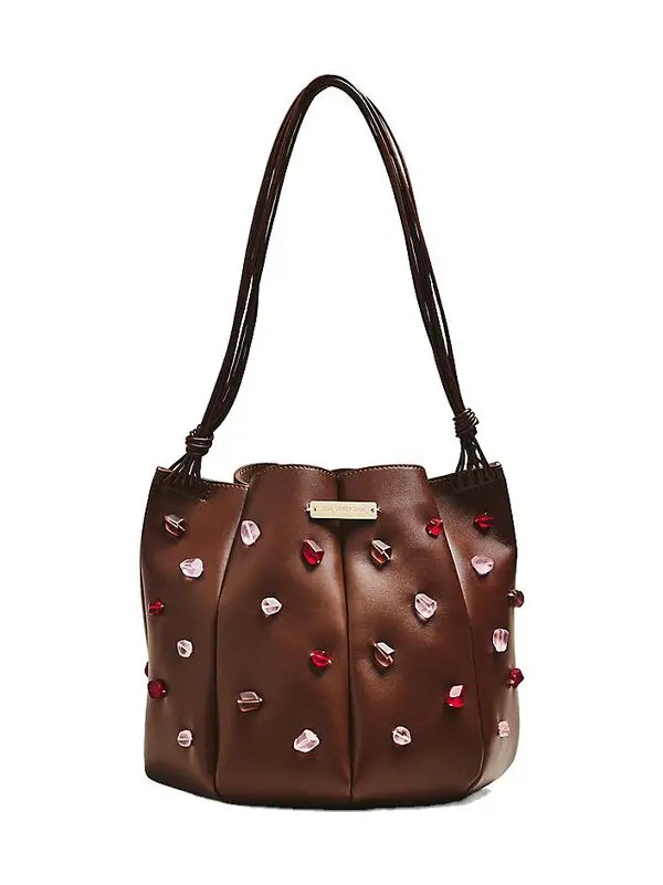 THE WOLF GANG Bomba Leather Shoulder Bag - Chocolate