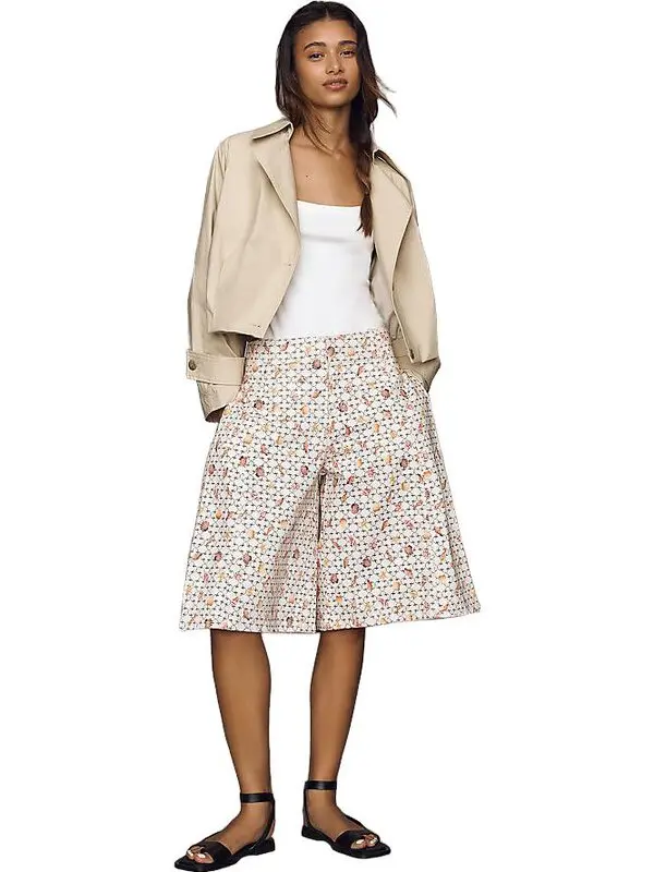 Maeve Palazzo Shorts - Ivory Pattern
