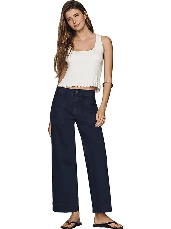 Sanctuary Cropped Wide-leg Pants - Navy