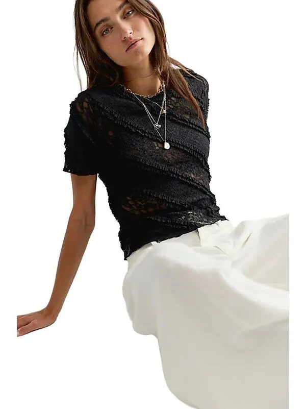 Free People Solita Lace Top - Black