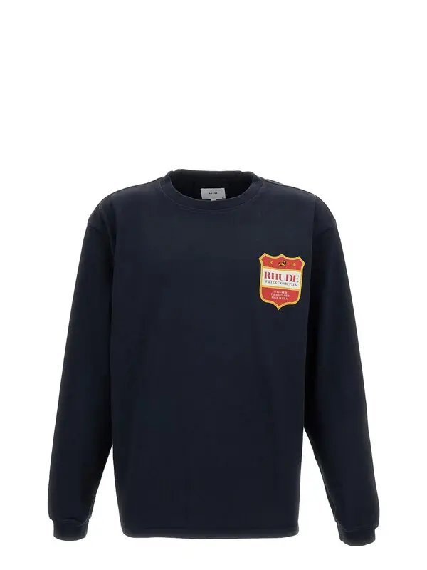 Rhude Long-sleeve Graphic Cotton T-shirt - Nero