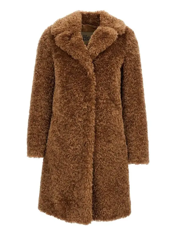 Herno Faux Fur Coat - Marrone