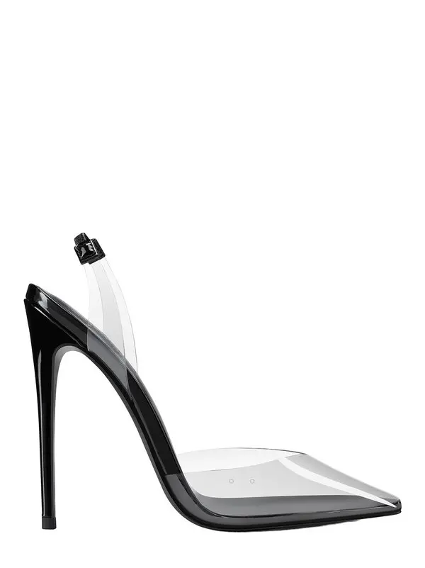 Femme La Macallan Slingback Stiletto Pumps With Transparent Detail - Black