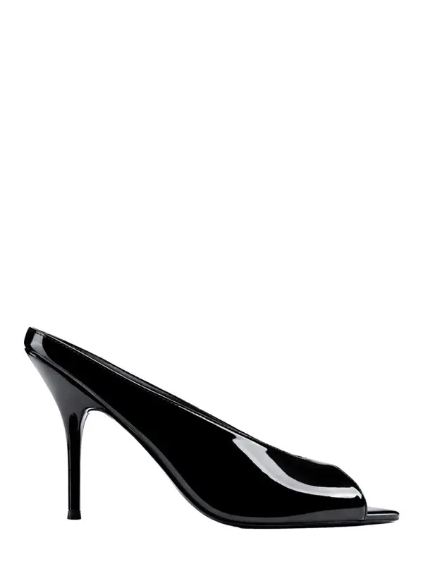 Femme La Xadé Sculptural Stiletto Slipper - Black