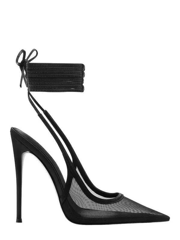 Femme La Cobra Lace Up Stiletto Heels - Black