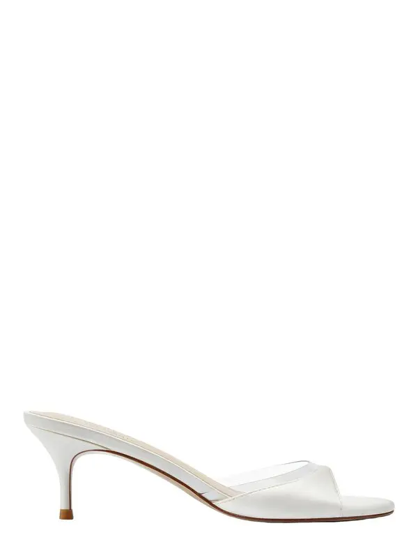 Femme La Capri Slipper Satin Stiletto Mule - White