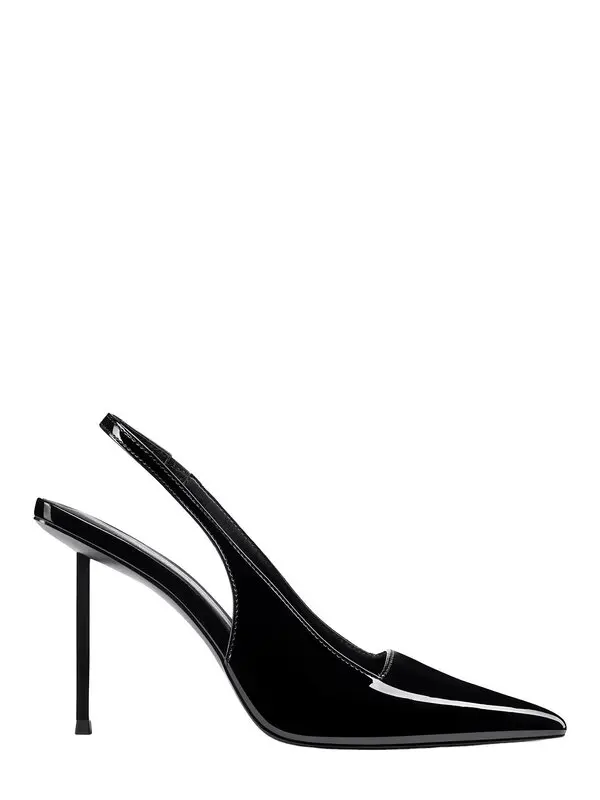 Femme La G63 Slingback Patent Stiletto Pumps - Black