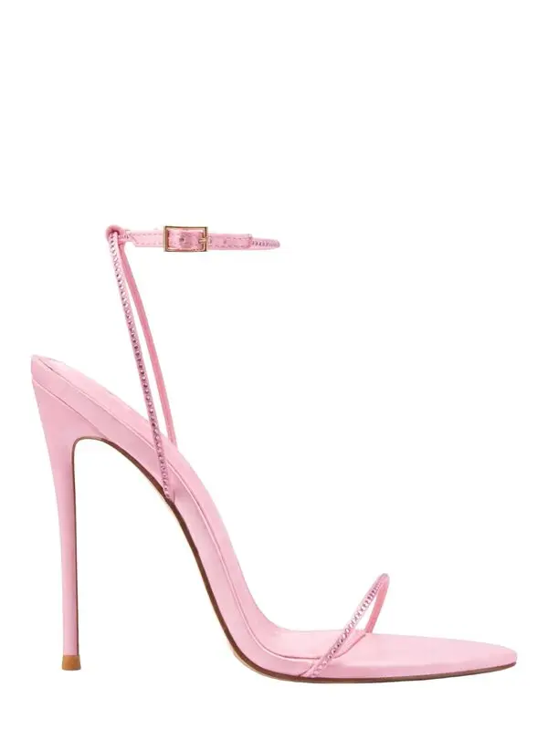 Femme La Andx Stiletto Sandal With Crystal Embellishments - Pink