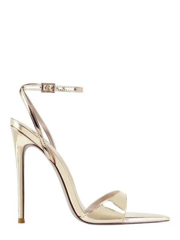 Femme La Gg Heel Mirrored Stiletto Sandals - Gold