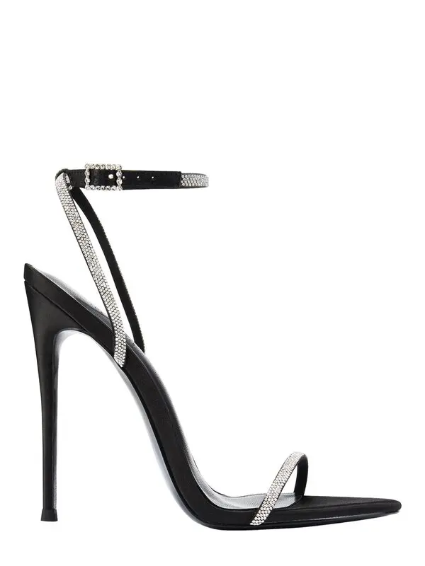 Femme La Niche Diamonds Embellished Stiletto Sandals - Black