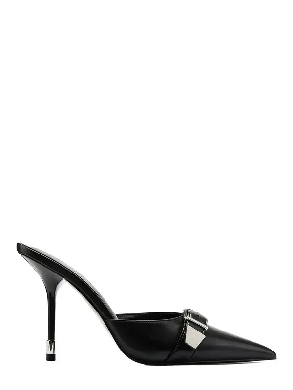 Femme La Venetia Mule With Buckle Detail - Black