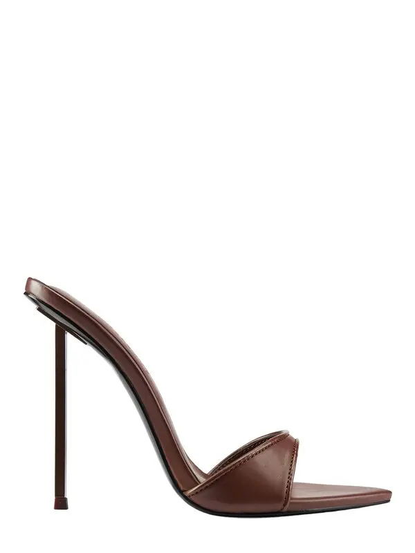 Femme La Whiskey Slipper Open Toe Stiletto Heel - Brown
