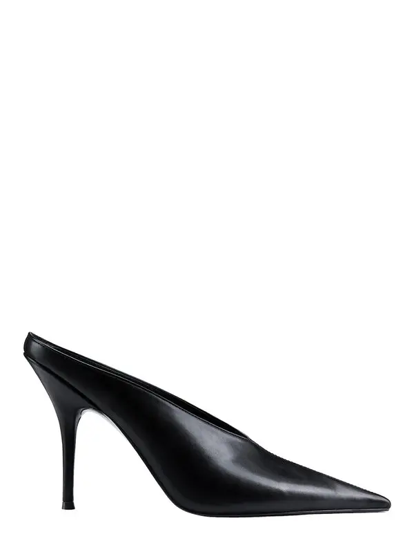 Femme La Xaden Mule Sculptural Stiletto Heel - Black