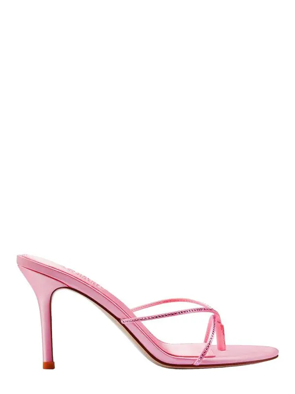 Femme La Sicilian Slipper Crystal Stiletto Heel - Pink