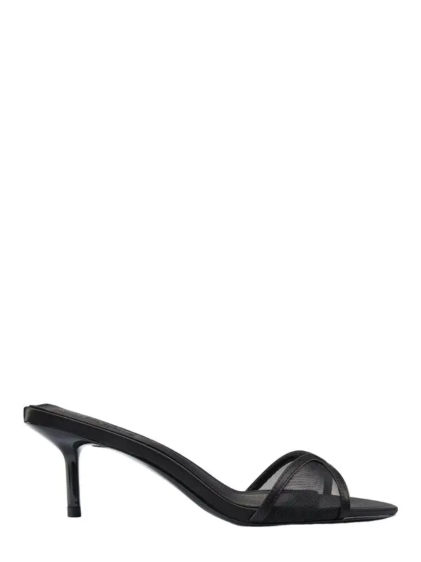 Femme La Monaco Open-toe Stiletto Slipper - Black