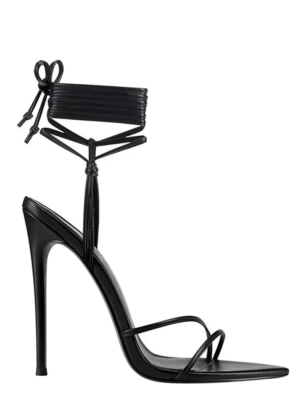 Femme La 821 Kika Lace-up Stiletto Sandals - Black
