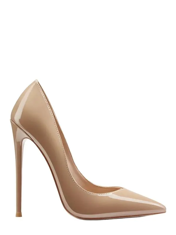 Femme La Rum Pump Stiletto Heel Patent Vegan Leather Pumps - Nude