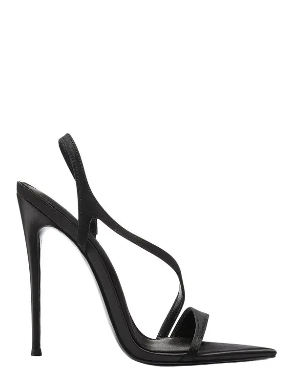 Femme La Vesper Satin Stiletto Sandal - Black