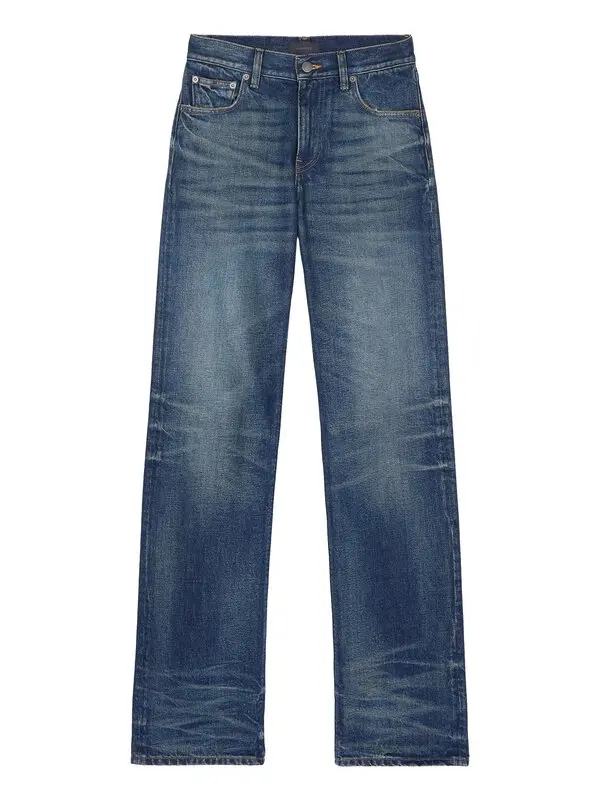 HAIKURE Star Rigid Mid-rise Wide-leg Jeans - Medium Wash