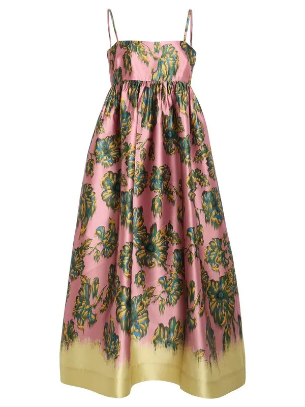 ALEMAIS Faye Printed Satin Midi Dress - Multi