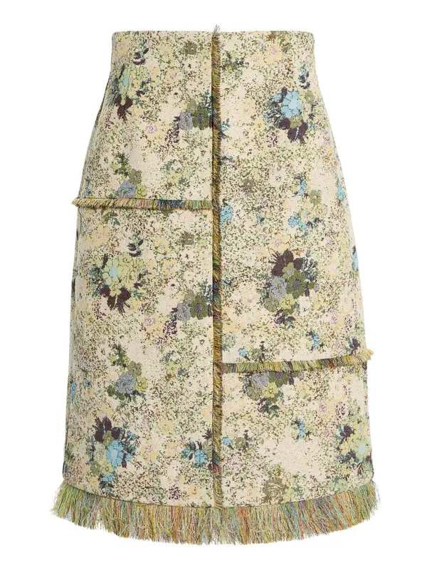 ALEMAIS Whitney Knit Midi Skirt With Fringe Detail - Multi