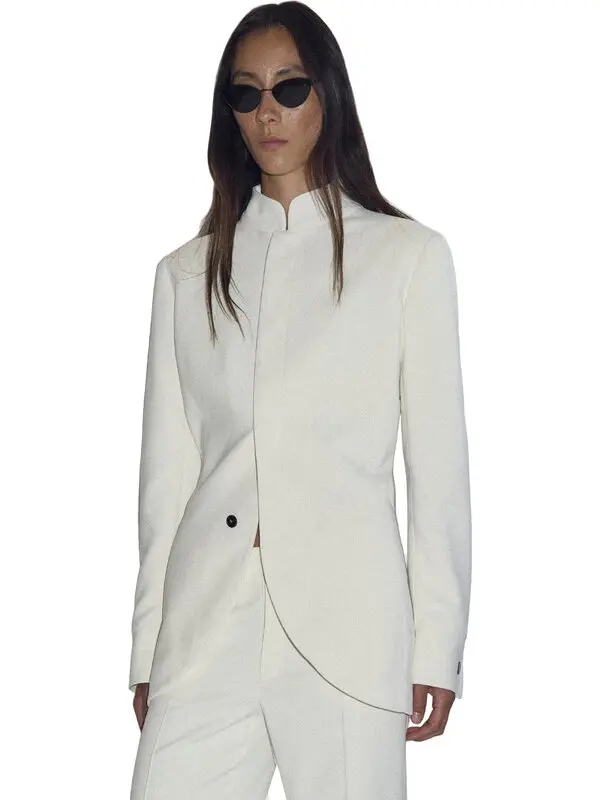 DARKPARK Leila High Neck Blazer - Blue