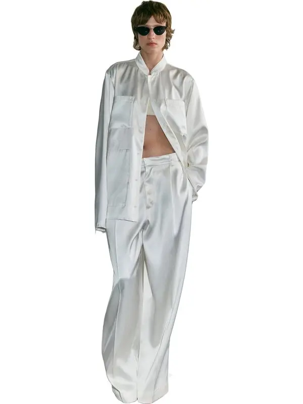 DARKPARK Danielle Wide-leg Trousers In Viscose - White