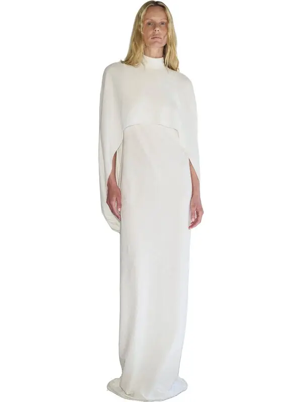 DARKPARK Karine Cotton Jersey Maxi Cape Dress - White