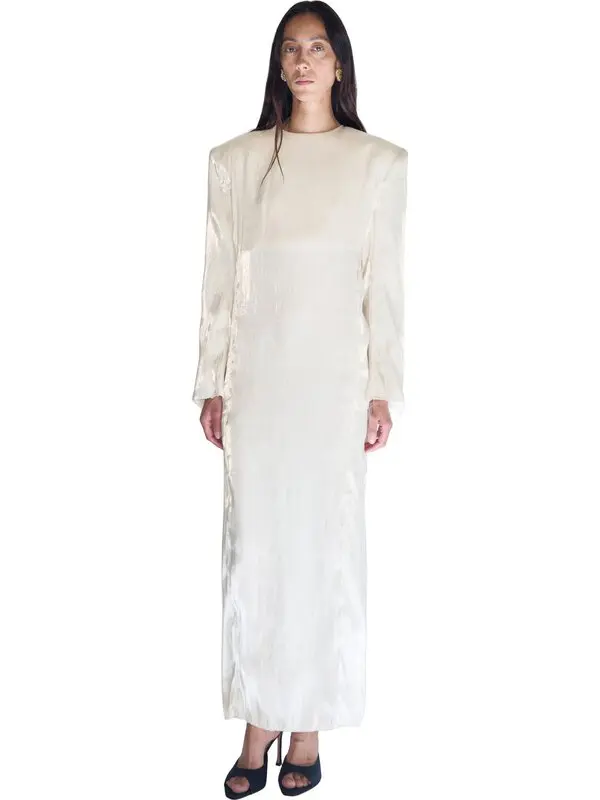 DARKPARK Carlijn Pleated Maxi Dress - White