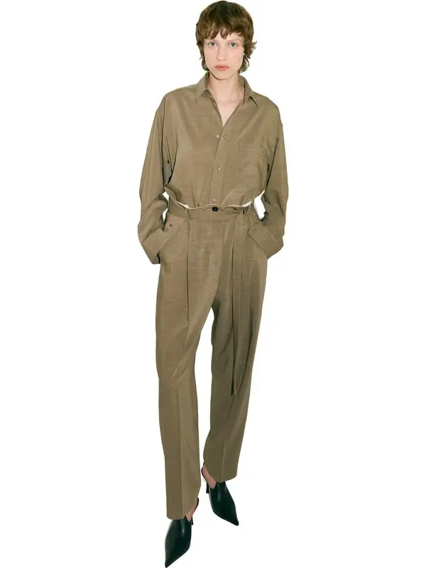 DARKPARK Devon Belted Wool Drop Pants - Brown