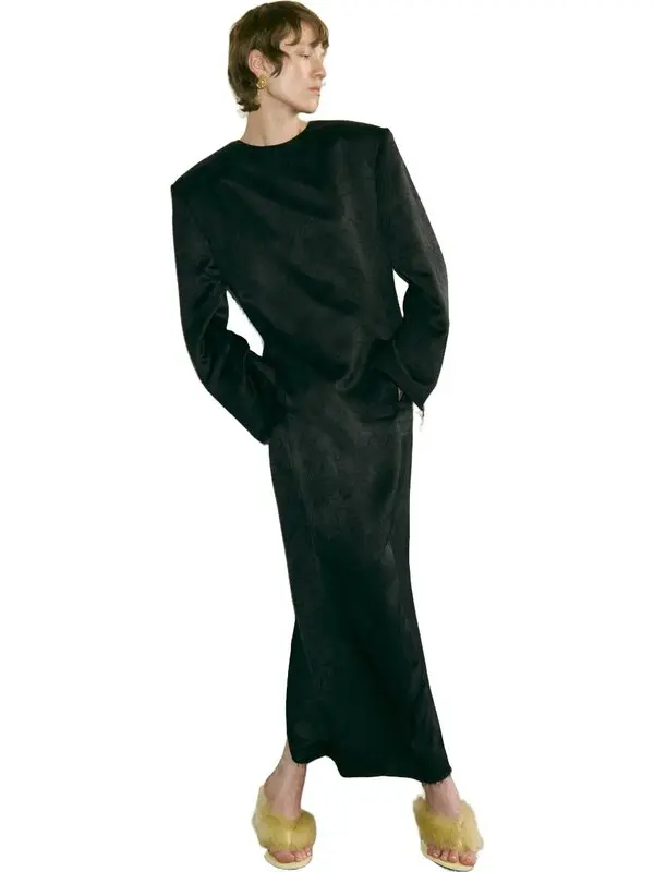 DARKPARK Carlijn Jacquard Viscose Maxi Dress - Black