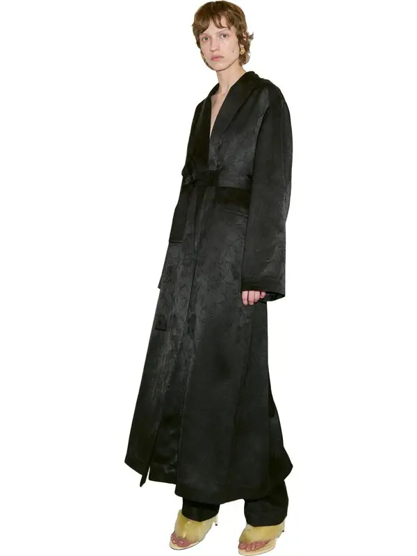 DARKPARK Jade Jacquard Long Coat - Black