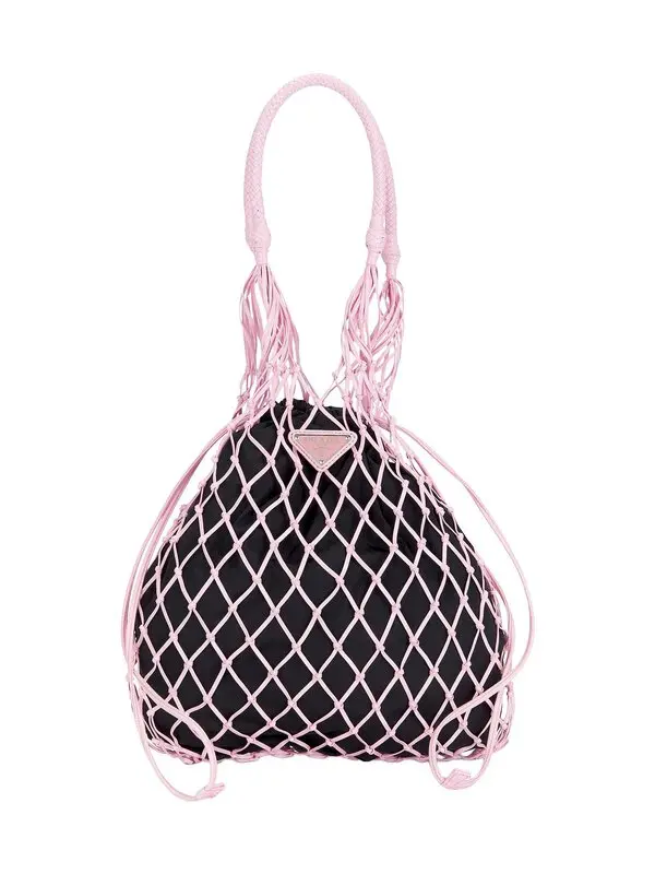 Prada Tessuto Net Tote Bag - Black