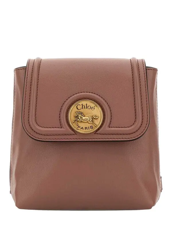 Chloé Antiqued Leather Horse Medal Backpack - Pink