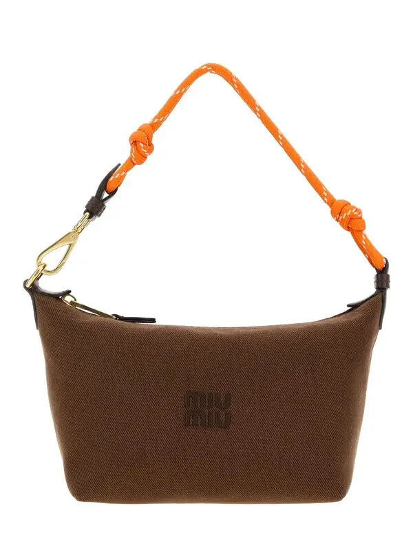 Miu Miu Gabardine Handbag - Brown