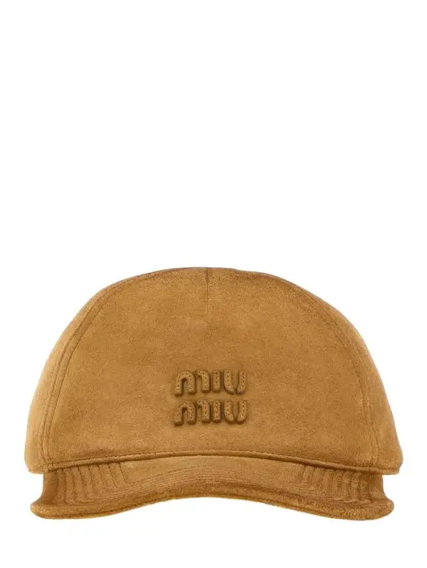 Miu Miu Suede Baseball Cap - Brown
