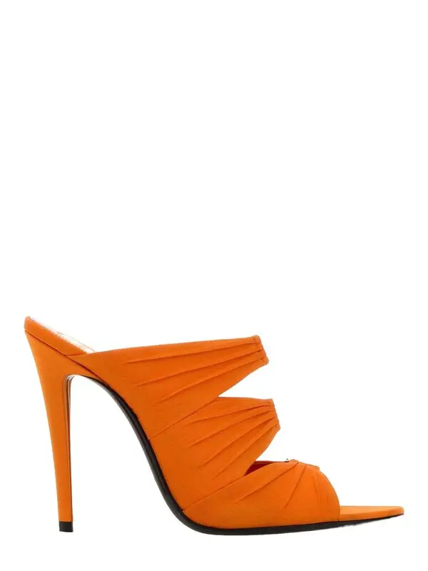 Saint Laurent Fabric Emilie Mules - Orange