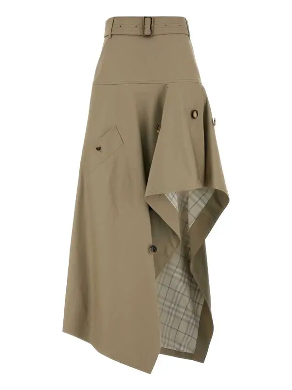 Burberry Gabardine Skirt - Brown
