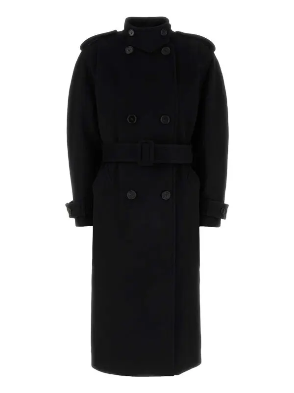 Chloé Virgin Wool Trench Coat - Black