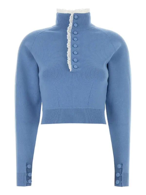 Chloé Cerulean Wool Sweater - Blue